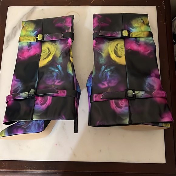 Shoes | Multi Color Thigh High Boots Sz 1 | Poshmark